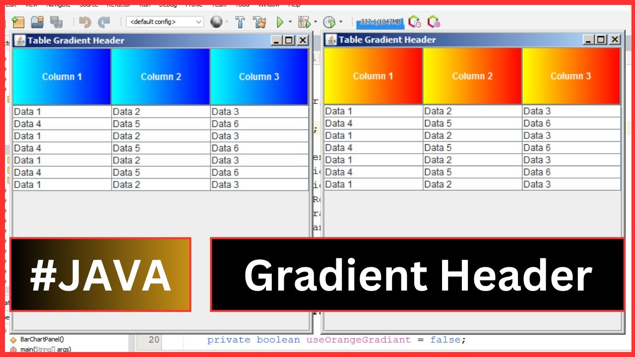 Java Tutorial -  How To Create JTable With A Gradient Header In Java NetBeans [With Source Code]
