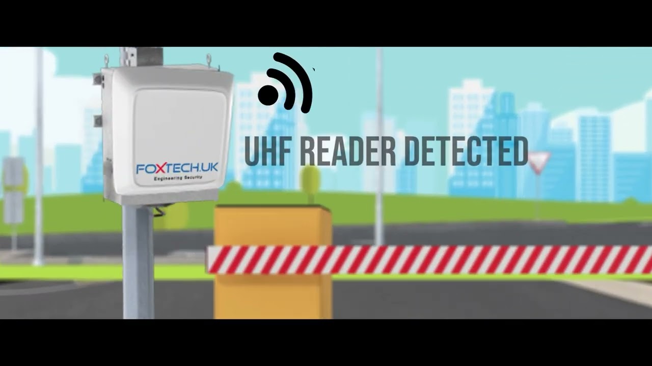FOXTECH Boom Barrier Gate with UHF Reader—Seamless Access Control with Integrated Loop Detector.