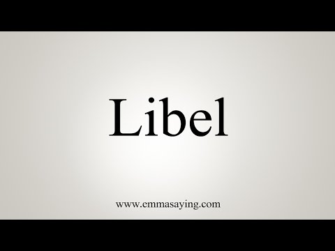 How To Say Libel
