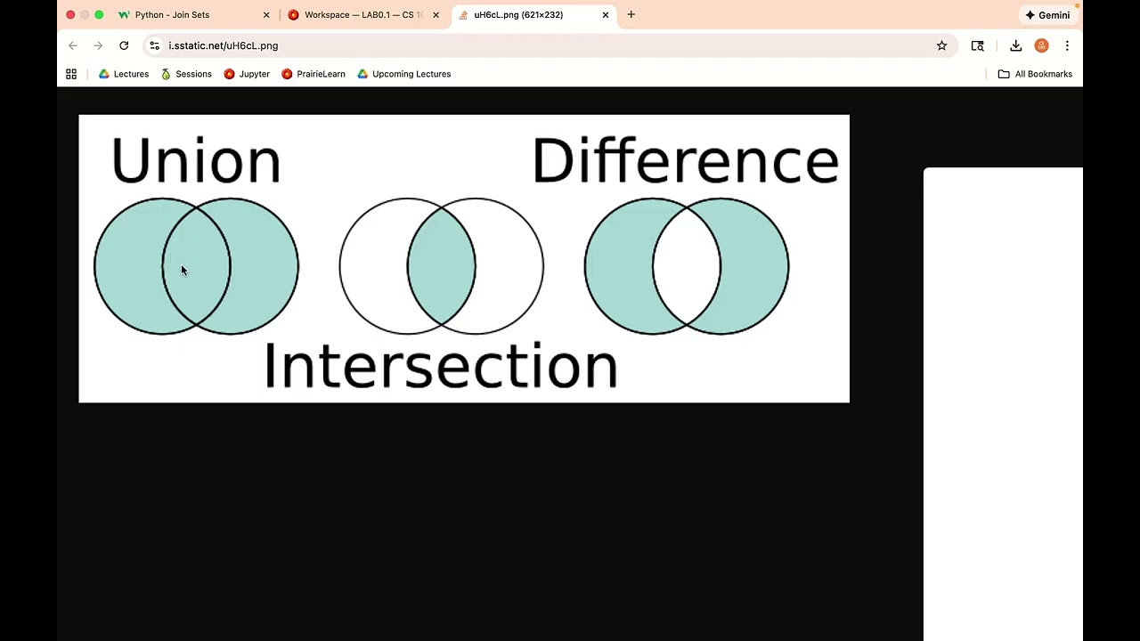 Combining Python Sets (CS105 at UIUC)