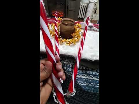 Lighted 28'' Candy Canes holiday decoration 3 pieces outdoor/indoor