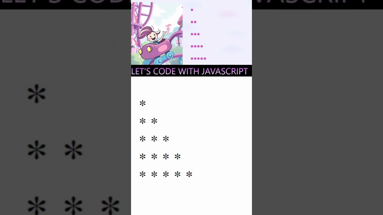 Star pattern in javascript | javascript tutorial for beginners #shorts #javascript #pattern #short