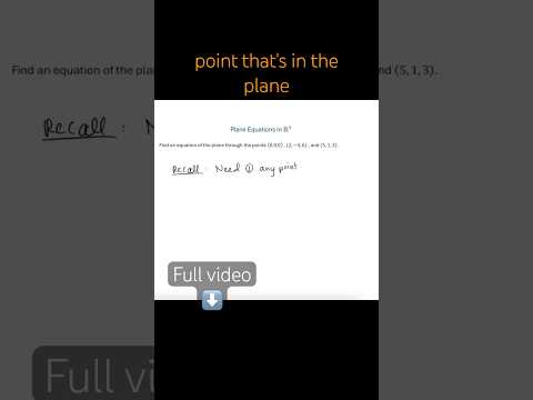 3D Plane through 3 points