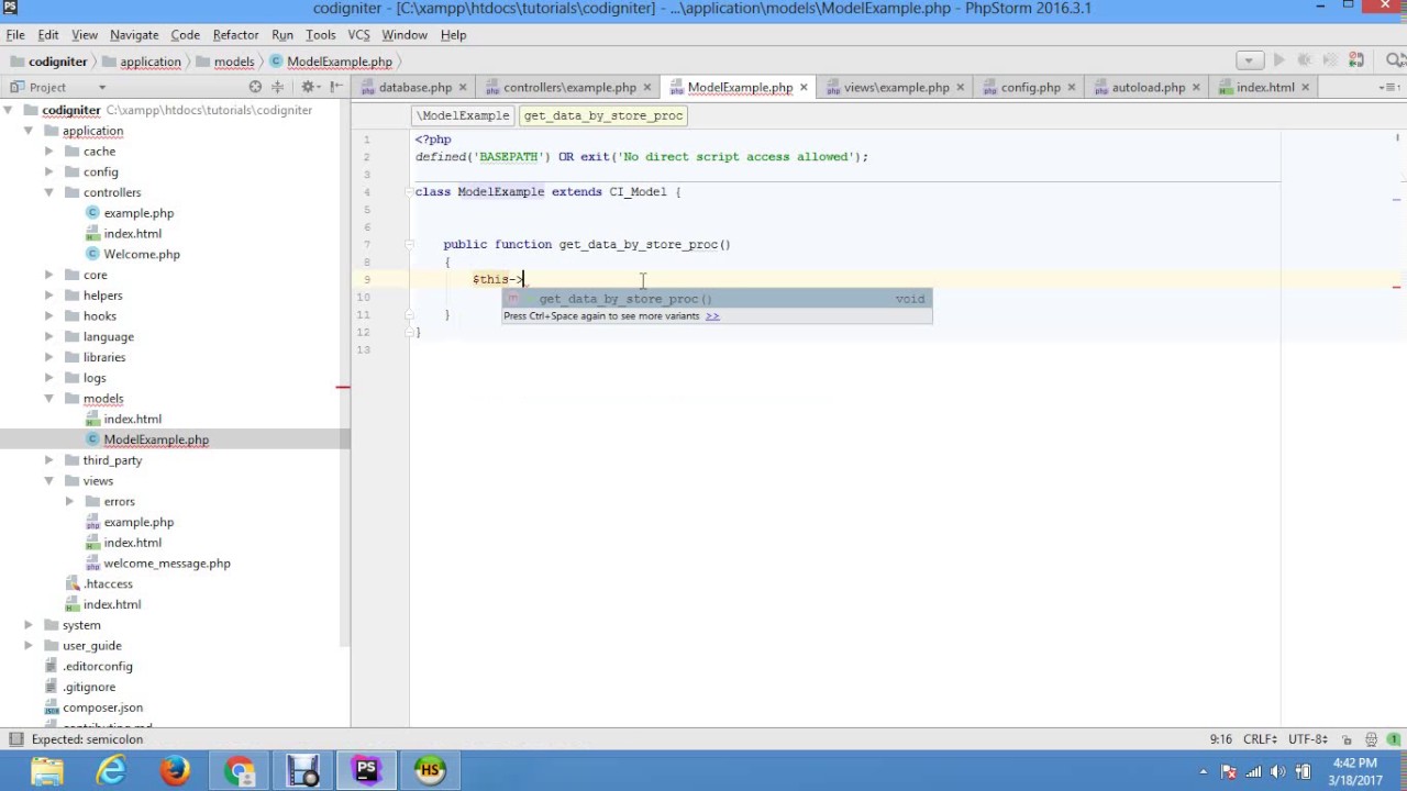 Stored procedure in CodeIgniter