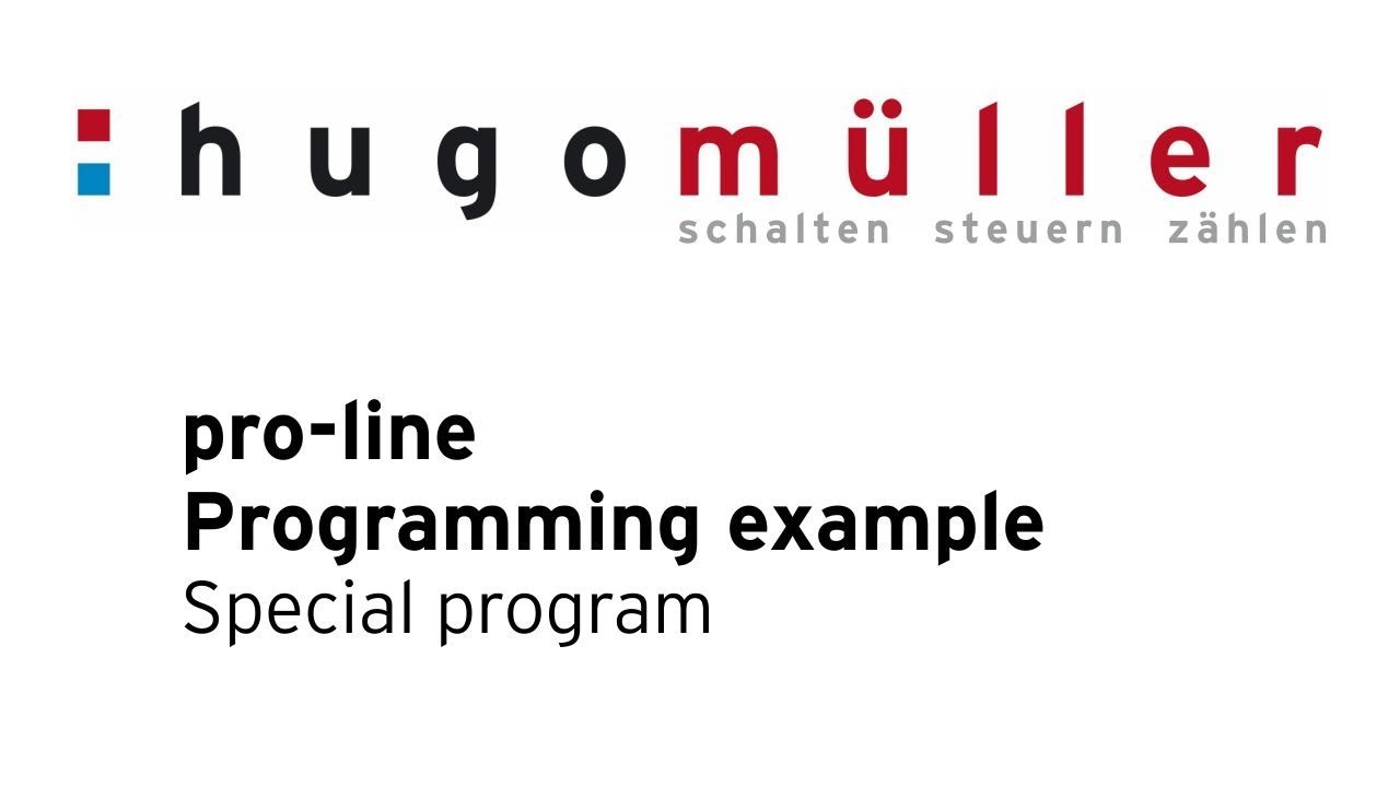 Programming example yearly timer pro-line