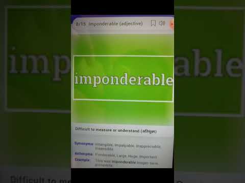Synonyms of IMPONDERABLE ll IELTS vocabulary