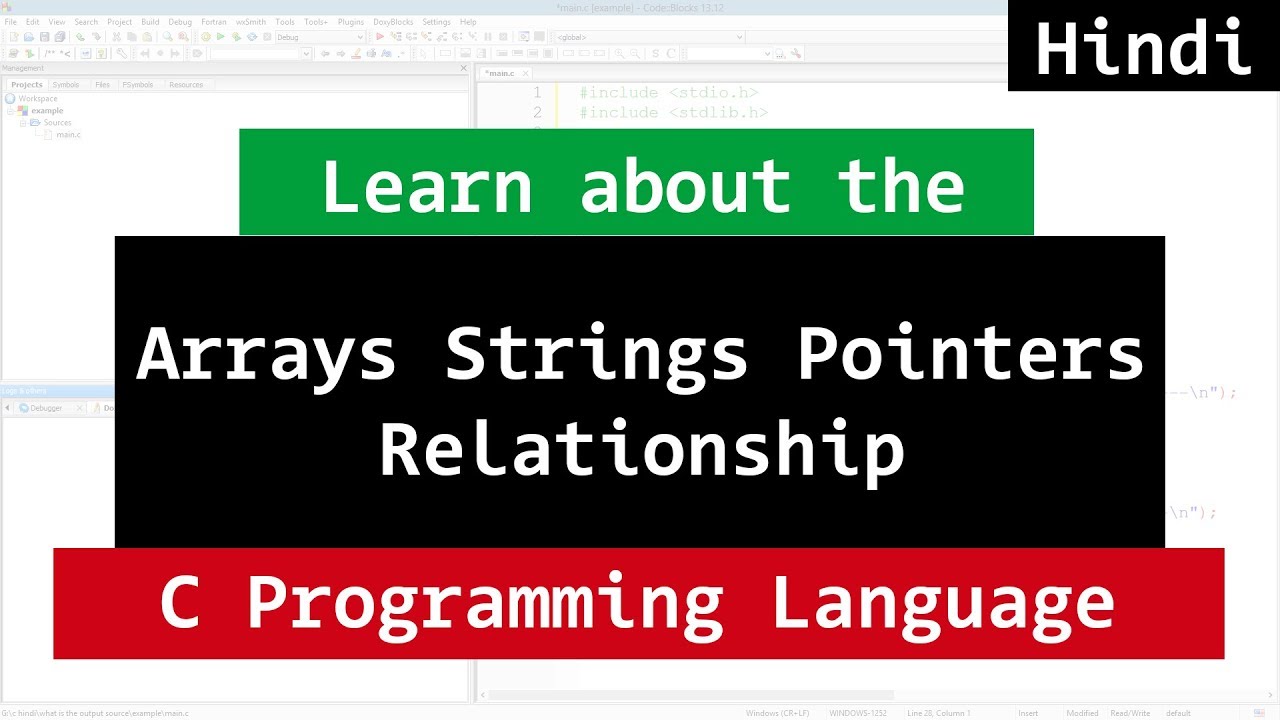 Strings, Arrays, Characters, Pointers in C Programming | Video Tutorial in Hindi