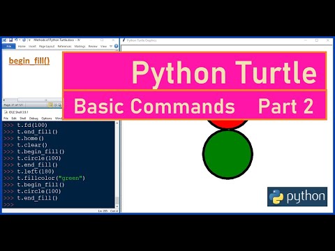 Learn Python Turtle Basics Part 2 with examples | begin_fill penup distance towards | #highblix