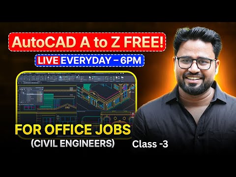 AutoCAD Live Session – Day 3: Learn 2D Drawing Commands (Line, Offset, Trim) | Hindi