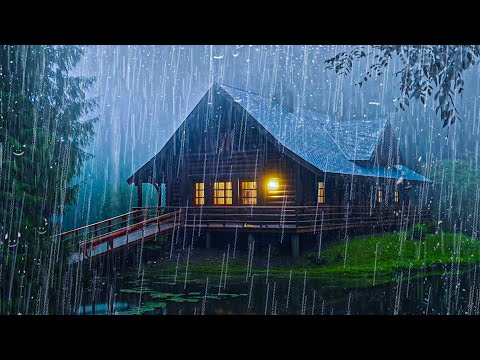 Lluvia Relajante para Dormir – Duerme Rápido con Fuerte Lluvia y Truenos en el Techo por la Noche
