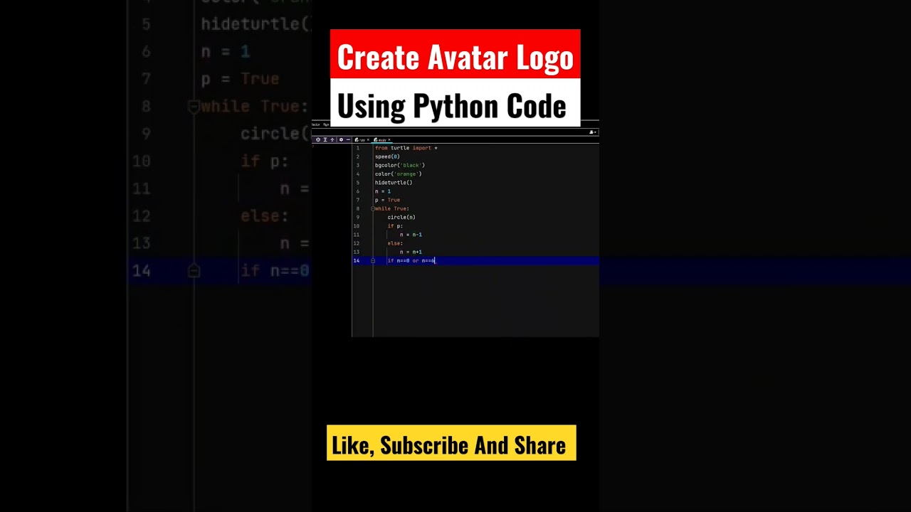 Create Avatar Logo Animation / Using Python Programming / #python #codding #animation #shorts