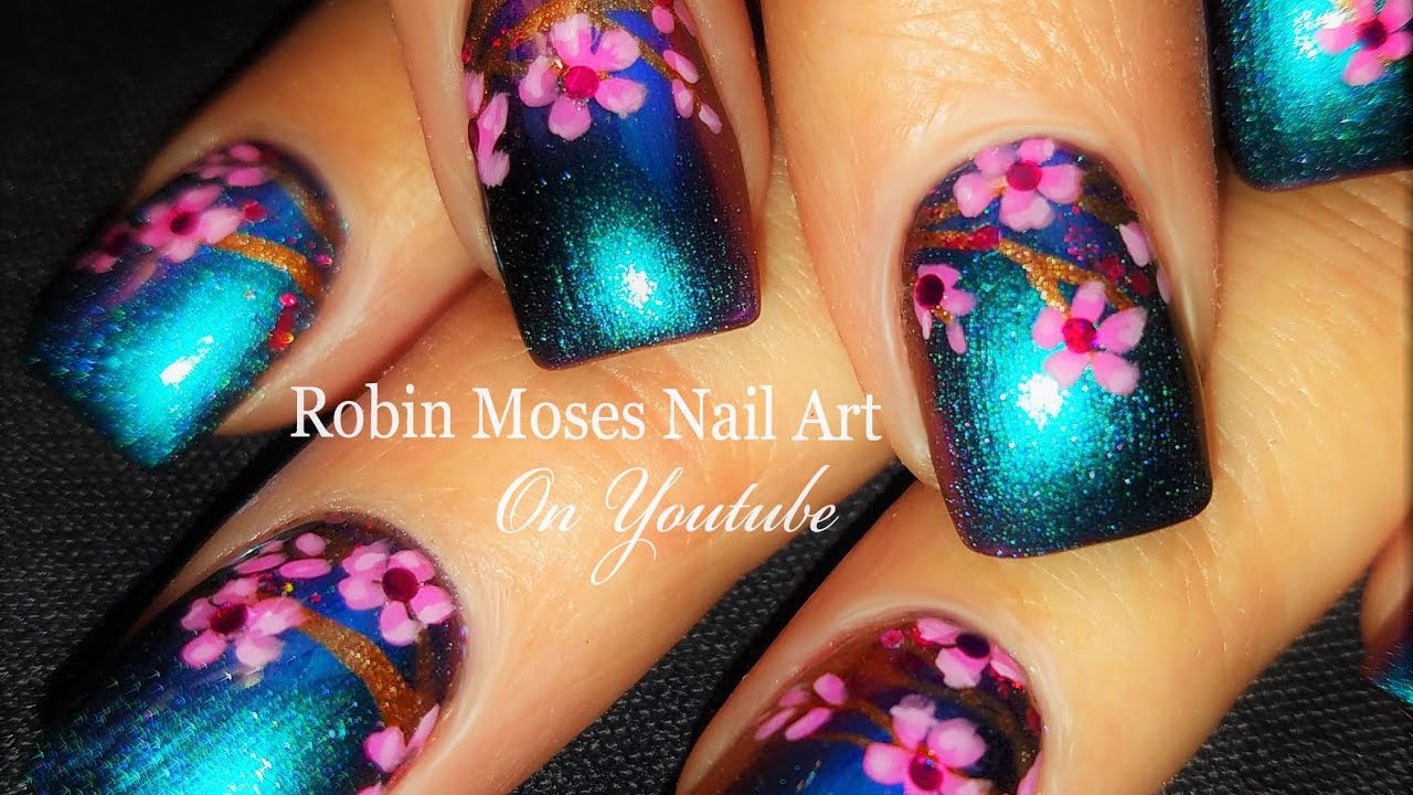 DIY Amazingly Simple Cherry Blossom Nail Art Design Tutorial