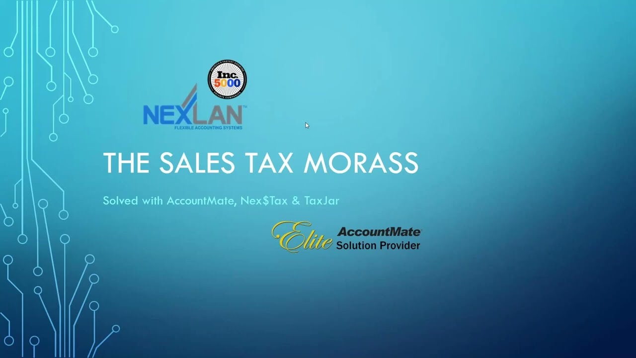 Nex$Tax Integrated Sales Tax Solution for AccountMate SQL