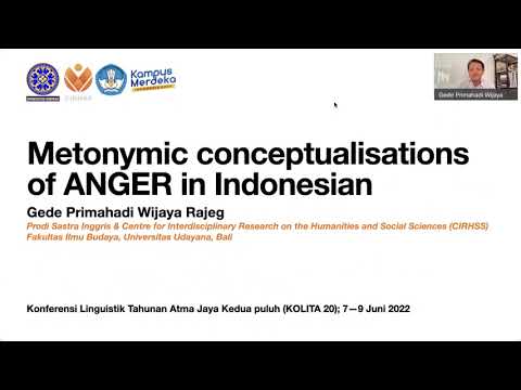 Metonymic conceptualisations of ANGER in Indonesian