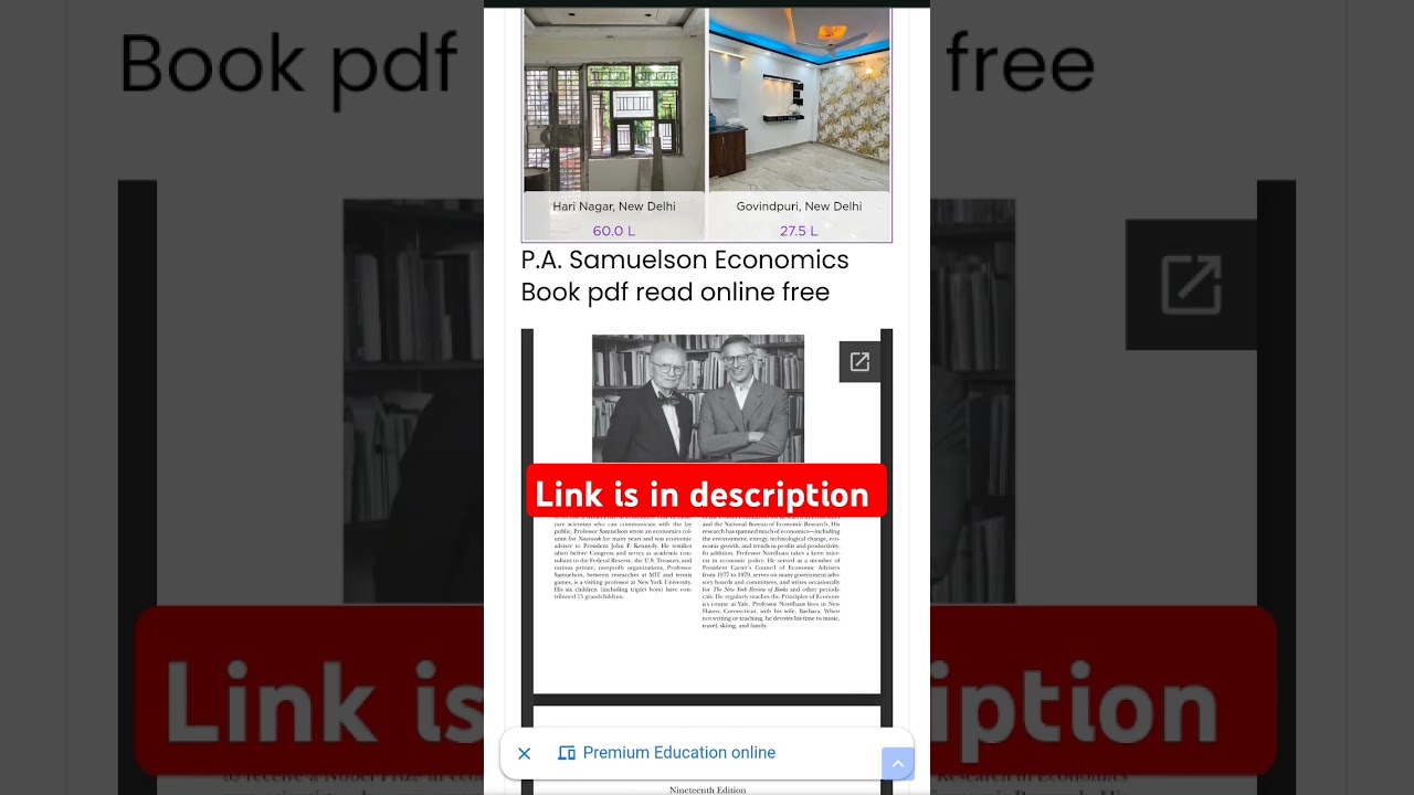 Economics by P.A. Samuelson Book pdf free download/read online - EduCatn #education #books #shorts