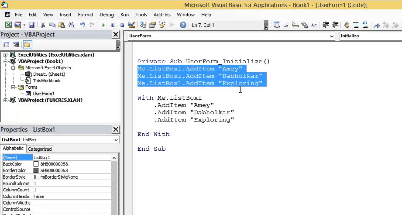 List Box Add Item 3 Methods
