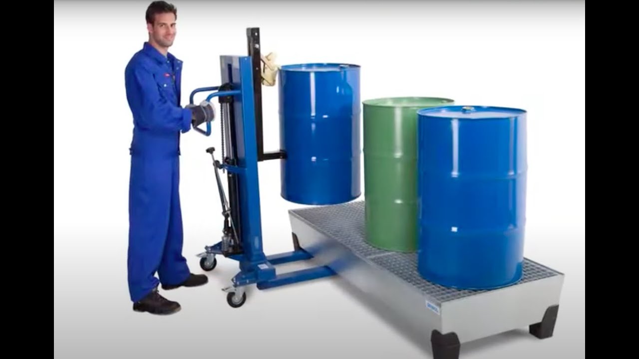 Fassheber Servo, Fassklammer, 200- bis 220-l-Fässer, Fahrwerk schmal ...