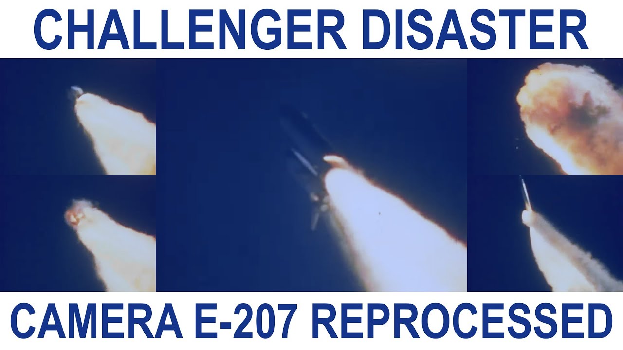 Challenger Tracking Camera E-207 | Flight Director Audio | Retimed, Recolored, Upscaled | STS-51L