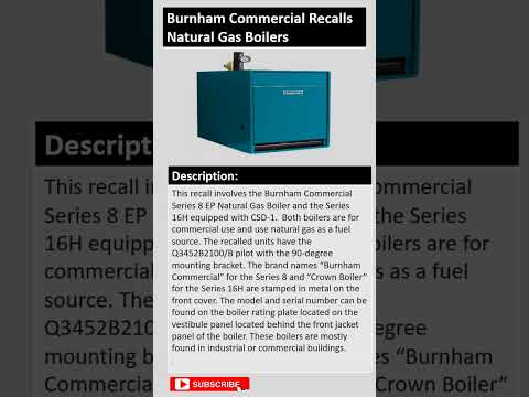 Burnham Commercial Recalls Natural Gas Boilers
