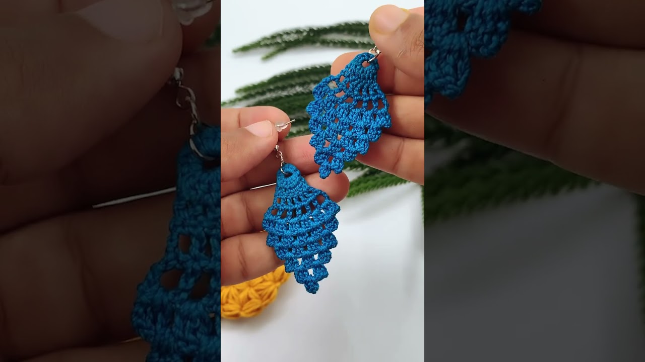 ￼ Crochet earrings using the beautiful pineapple stitch. Video tutorial is now available