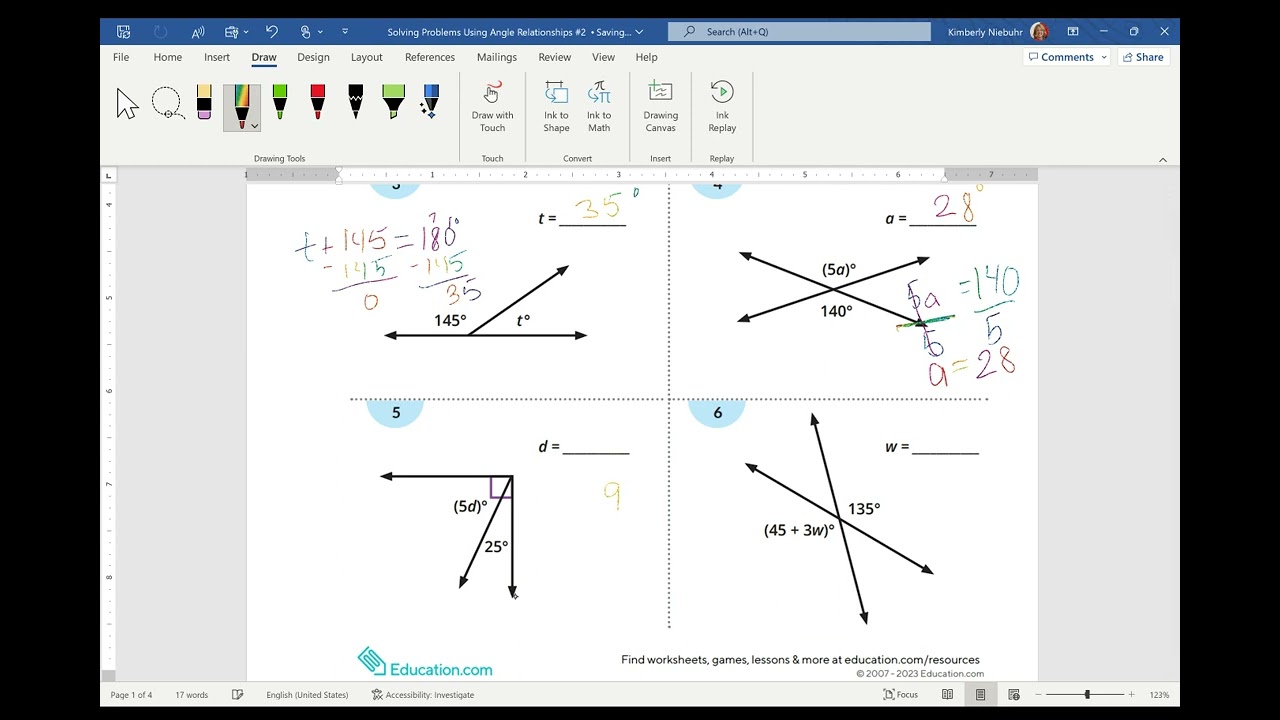 Solving Problems Using Angle Relationships #2