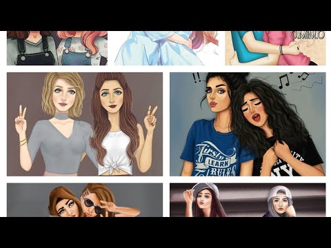 two best friends❤️ cartoon girls images for dpz and wallpapers-- part-2
