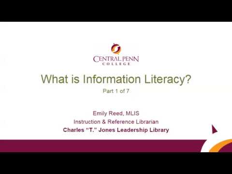 Part 1: Information Literacy Defined