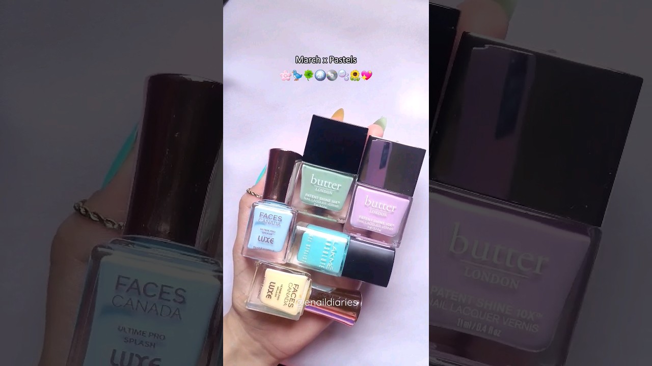 Top 5 pastel nail polishes for Summer 🌻🫰🏻✨️ #nails