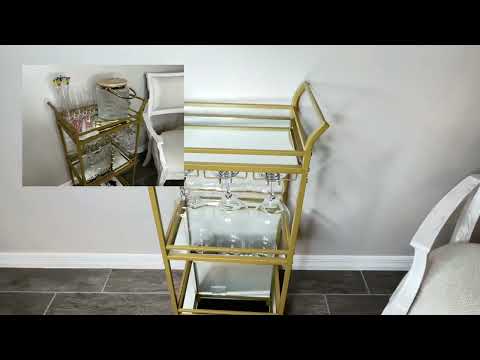 VASAGLE Bar Cart Gold, Home Bar Serving Cart Review, Looks great, is as pictured, and solid bang for
