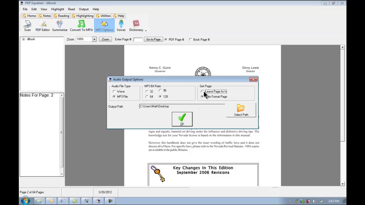 PDF Equalizer MP3 Creation