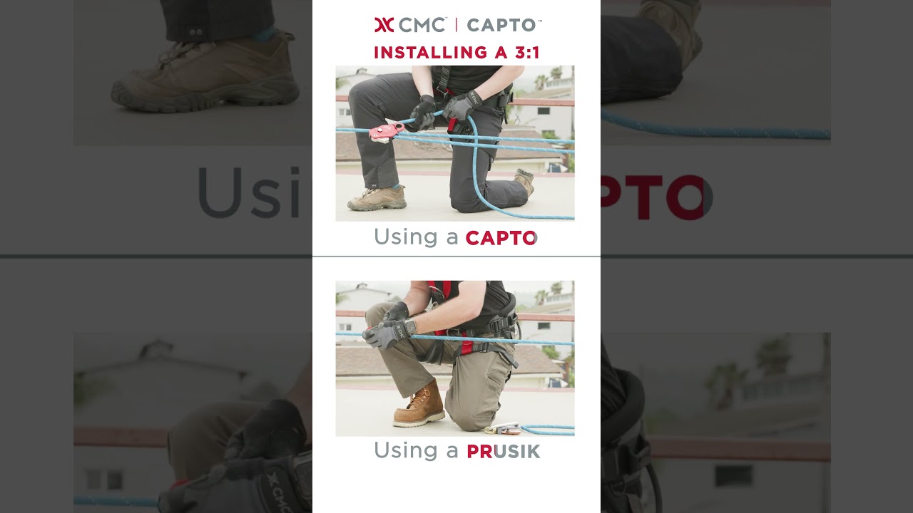 CAPTO Vs. Prusik Building a 3:1  #cmcrescue #firerescue #roperescuetechnician #ropeaccess