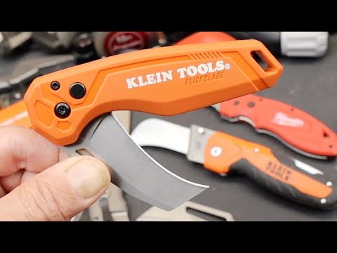 Wharncliffe Hawkbill? Klein Tools Flickblade knife is Aggressive, Thick, Proportionate, and Orange!