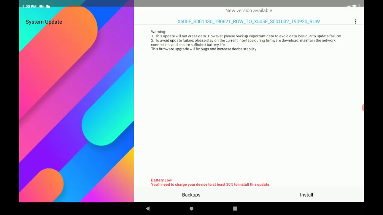 Android Tablet - How to Run a System Update