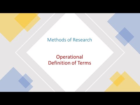 Operational Definition of Terms