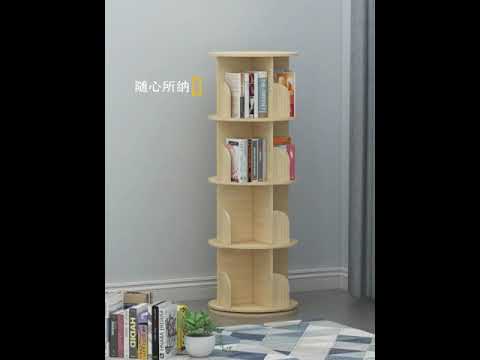 Originality 360 rotate Solid wood bookshelf Simple Student use Multi story Shelf