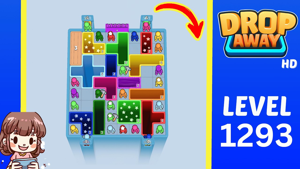Drop Away Level 1293 Solution Walkthrough