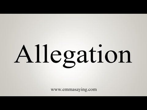 How To Say Allegation