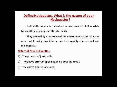 Define Netiquettes. What is the nature of poor Netiquettes (AECC Notes)