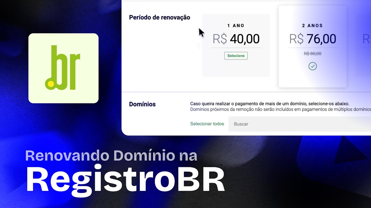 Renovando Domínio na RegistroBR