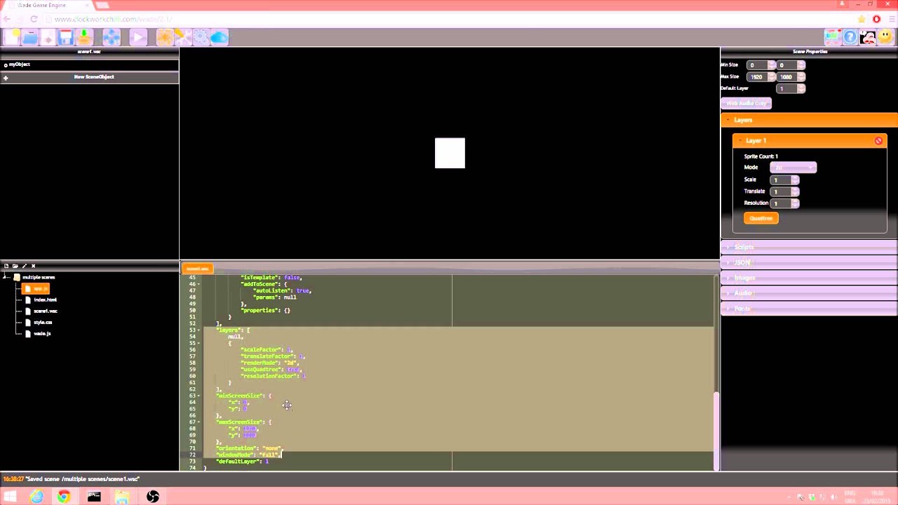 Making HTML5 games with WADE - Multiple Scenes