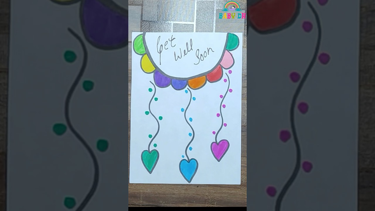 Get well soon card #drawing #art #artandcraft  #easydrawing #babydh #painting #getwellsoon #shorts