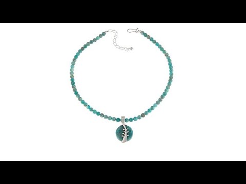 Jay King Smoky Graphical Amazonite Pendant with 18" Bead...
