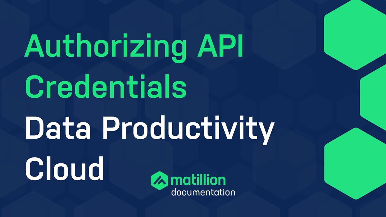 How to Authorize your API credentials on the Data Productivity Cloud