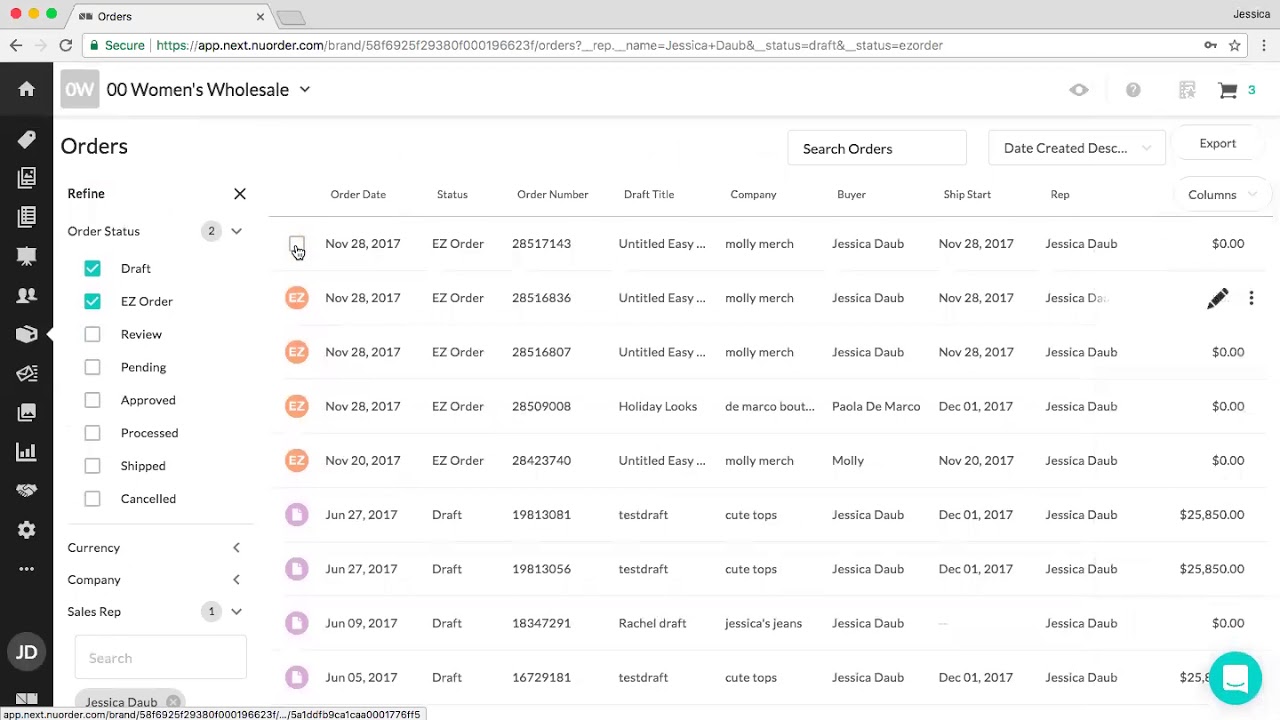 How to Use the Orders Tab