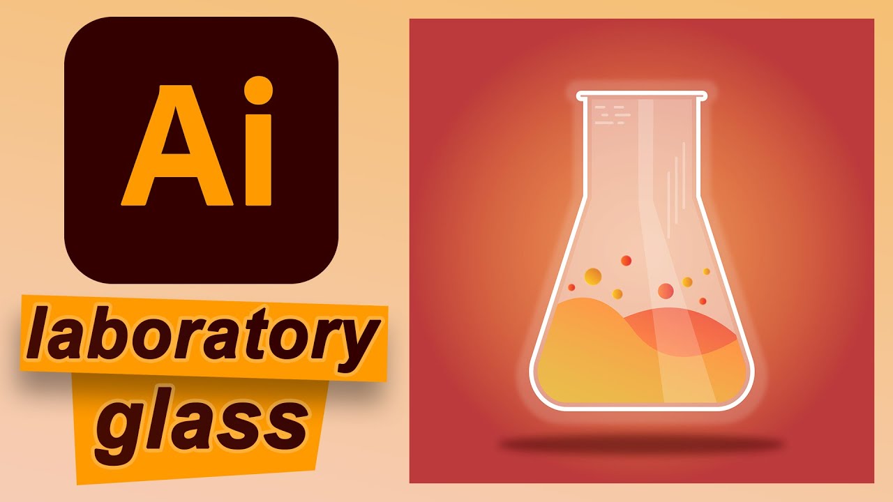How to Design a laboratory glass | Adobe Illustrator Tutorial