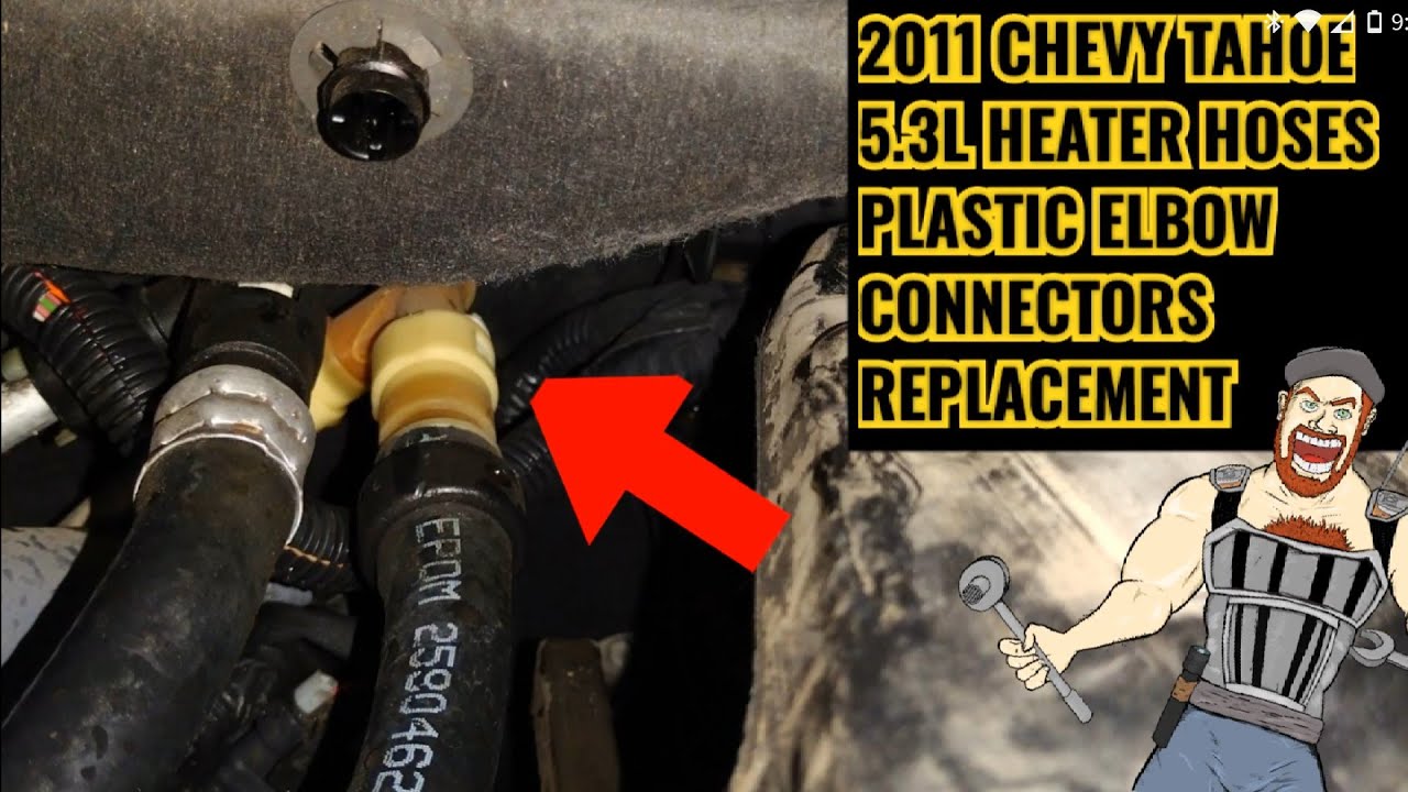2011 - 2014 CHEVY TAHOE / YUKON  5.3L HEATER HOSES PLASTIC ELBOW ROUTING REPLACEMENT 2012 2013 2014