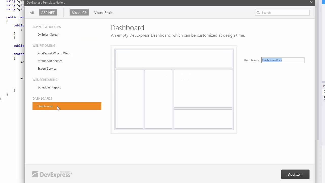 DevExpress Dashboards: Binding To an Entity Framework Data