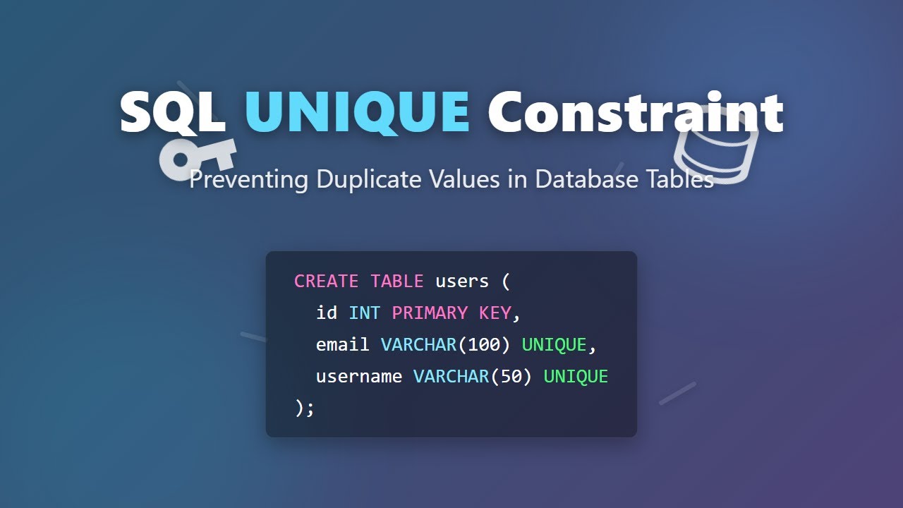 SQL UNIQUE Constraint: Ensuring Data Integrity in Databases 🛡️