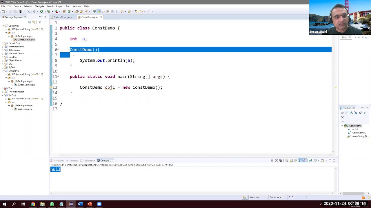 Java Constructor Tutorial for Beginners using Eclipse