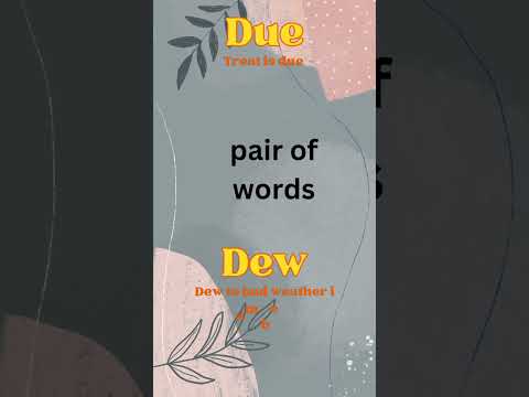 pair of words l pair of words in English l The english corner
